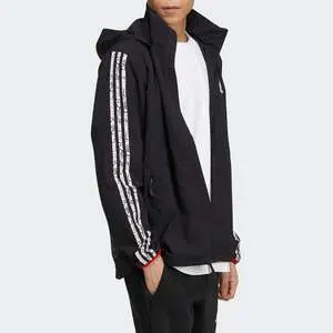 Adidas Windbreaker Jacket With Sporty Stripes
