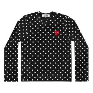 Play Comme Des Garcon Polka Dots Long Sleeve T-shirt - Black