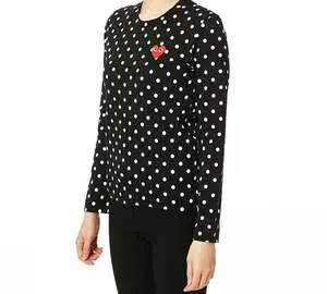 Play Comme Des Garcon Polka Dots Long Sleeve T-shirt - Black