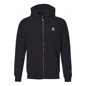 CONVERSE Zip Up Hooded Jacket With Logo - Black