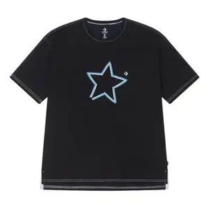 CONVERSE One Star Logo Tee Asia Sizing 'black Blue - Black/blue