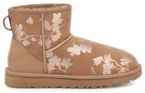 UGG Classic Mini Floral Boots - Brown