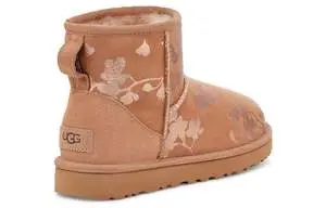 UGG Classic Mini Floral Boots - Brown