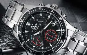 Casio Edifice Stainless Steel Chronograph Watch - Red