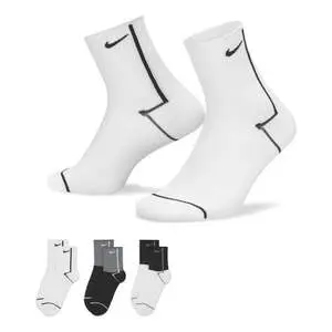 Nike Everyday Plus Lightweight Sports Socks 3 Pack - White/gray/black