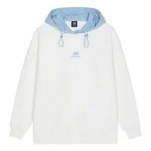 NEW BALANCE Logo Fleece Hoodie - White/blue