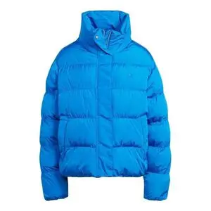 Adidas Short Vegan Puffer Jacket With Stand Collar - Blue