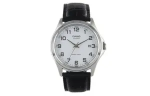 Casio Analog Quartz Watch With Leather Strap