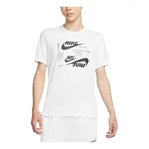 Nike Logo Printing Round Neck Short Sleeve White T-shirt - Default Color