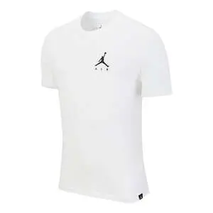 JORDAN Solid Color Logo Casual Sports Short Sleeve White T-shirt - Multi-color