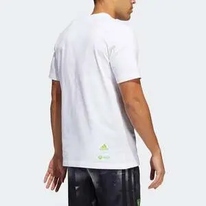 Adidas Casual Breathable Printing Round Neck Short Sleeve White