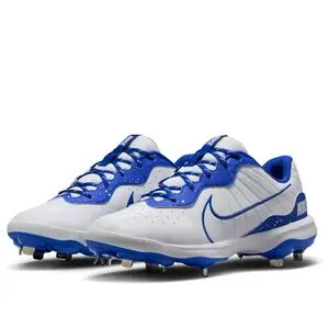 Nike Alpha Huarache Varsity 4 Low Athletic Cleats - White/hyper Royal