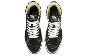 VANS Sk8-hi Lite White Checkerboard High Top Sneakers - Black