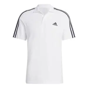 Adidas Essentials Piqu Embroidered Small Logo 3-stripes Polo Shirts - White