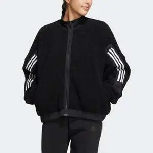 Adidas Contrasting Stripe Fleece Jacket