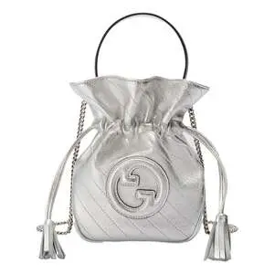 Gucci Blondie Mini Bucket Bag In Leather - Silver