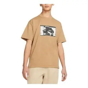 Nike Pattern Printing Round Neck Pullover Short Sleeve Khaki T-shirt - Default Colorway