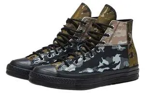 CONVERSE Chuck 70 Hi Patchwork Blocked Camouflage Sneakers - Black/camo