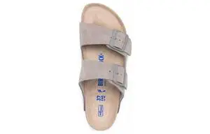 BIRKENSTOCK Arizona Soft Footbed Suede Leather Sandals - Beige