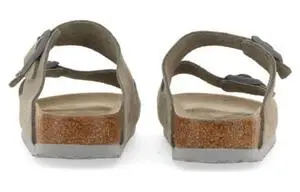 BIRKENSTOCK Arizona Soft Footbed Suede Leather Sandals - Beige