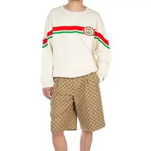 Gucci Striped Printed Pullover Long Sleeve