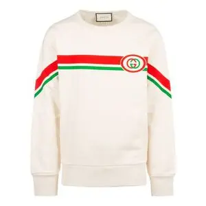 Gucci Striped Printed Pullover Long Sleeve - White