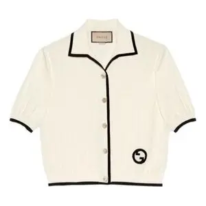 Gucci Cotton Cardigan With Interlocking G - Ivory