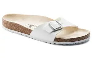 BIRKENSTOCK Madrid Birko-flor Narrow Fit Single Strap Slide Sandals - White