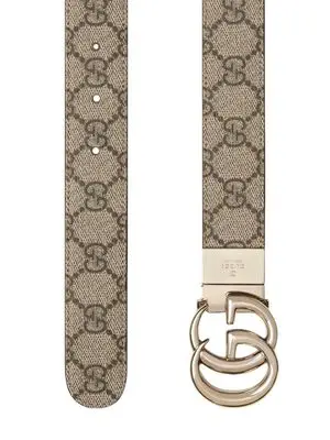Gucci Gg Marmont Reversible Belt - Beige
