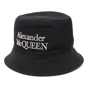 Alexander McQueen Logo Embroidery Bucket Hat - Black