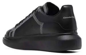 Alexander McQueen Oversized Sneaker With Contrast Stitching - Black/silver