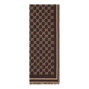 Gucci 25 Gg Wool Jacquard Scarf 'brown Beige - Brown/beige