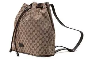 Gucci Logo Monogram Canvas Bucket Bag Backpack