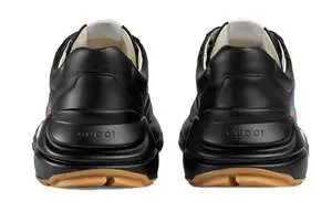 Gucci Rhyton 'web Print' Sneakers - Black