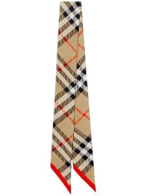 Burberry 25 House Check Silk Scarf - Beige
