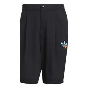 Adidas Originals Y2k Shorts 2 Solid Color Logo Pattern Straight Sports Black - Multi-color