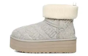 UGG Classic Mini Platform Felted Boots - Grey