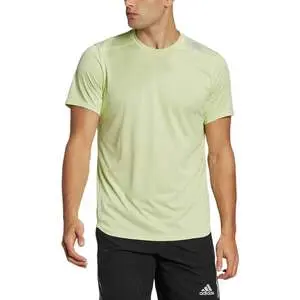 Adidas Solid Color Logo Sports Round Neck Short Sleeve Acid Green T-shirt - Multi-color
