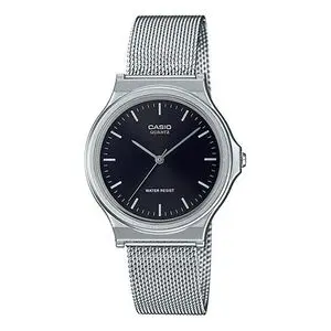 Casio Analog Quartz Watch With Mesh Strap - Blacksilver