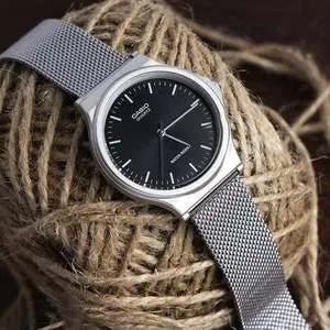 Casio Analog Quartz Watch With Mesh Strap