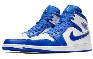 JORDAN 1 Mid Sneakers - White/hyper Royal-white