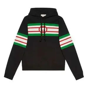 Gucci Interlocking G Print Hoodie - Black