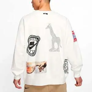 Nike Graffiti Print Crewneck Pullover - White
