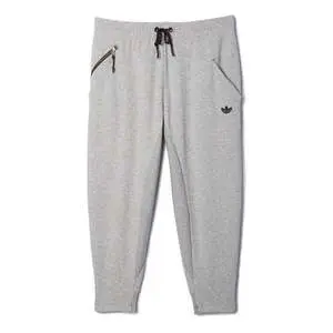 Adidas Originals Athleisure Casual Sports Knit Cropped Pants Gray - Grey