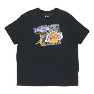 JORDAN Dri-fit Nba Los Angeles Lakers Printing Basketball Sports Round Neck Short Sleeve - Black