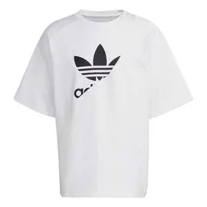 Adidas Originals Bld Tricot In T Logo Sports Splicing Short Sleeve White T-shirt - Multi-color