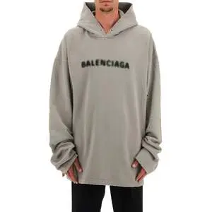 Balenciaga Blurred Logo Distress Hoodie