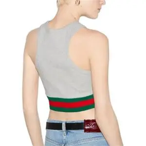 Gucci Ribbed Tank Top With Web Detail