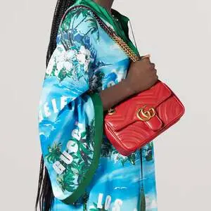Gucci Gg Marmont Mini Shoulder Bag - Red