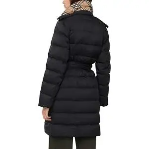 Burberry Mid-length Hooded Puffer Coat - Black